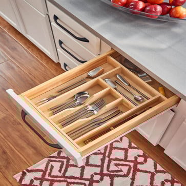 B15-18CUT Bowery White Drawer Wood Cutlery Insert: Kitchen Cabinets