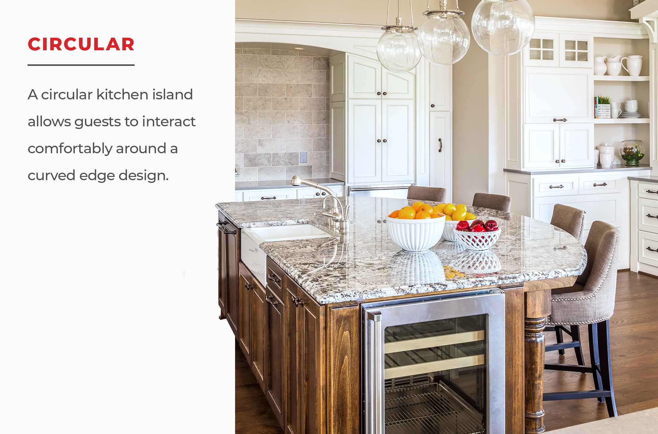 Circular kitchen island units store